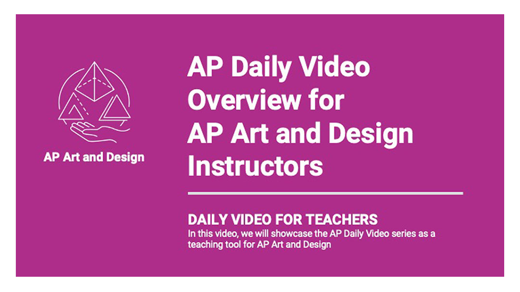 AP Art and Design Webinars – AP Central | College Board